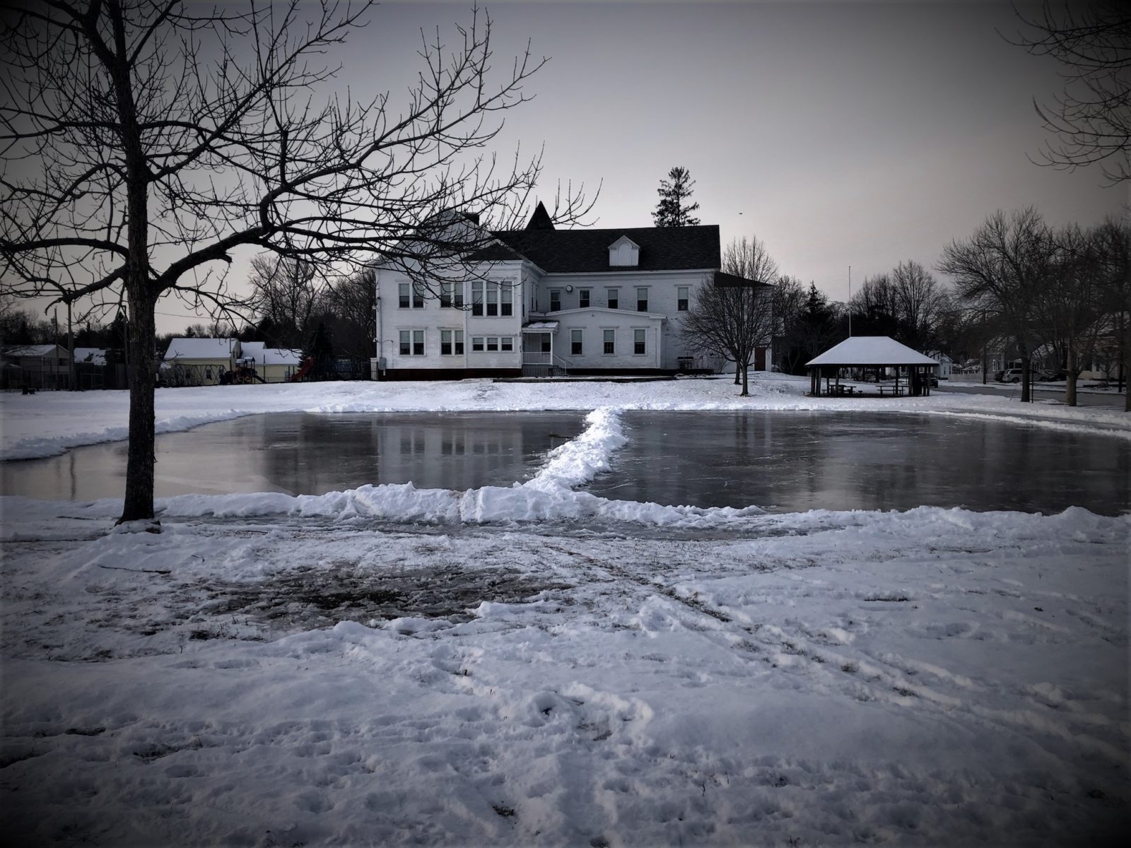 Rec. Dept. floods East Rochester field for ice skaters - The Rochester Post