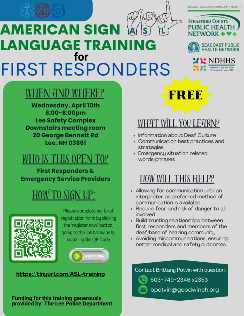 American Sign Language Training for First Responders will take place on ...