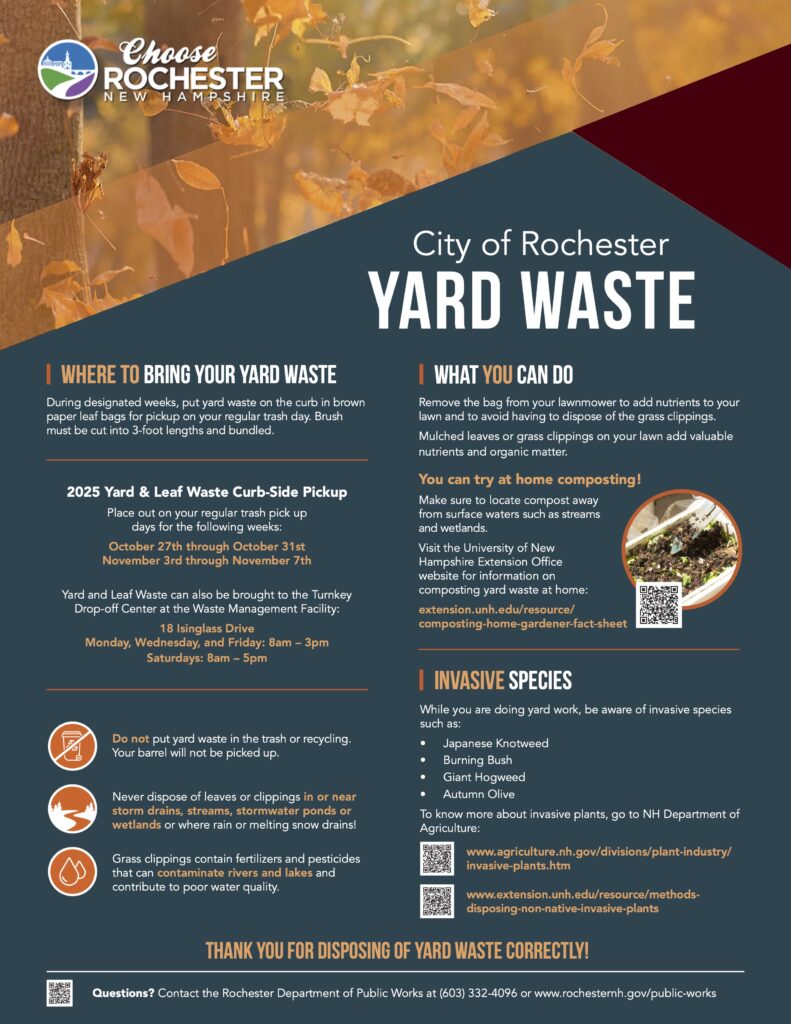 Fall Yard Waste Collection Begins October 27 - The Rochester Post