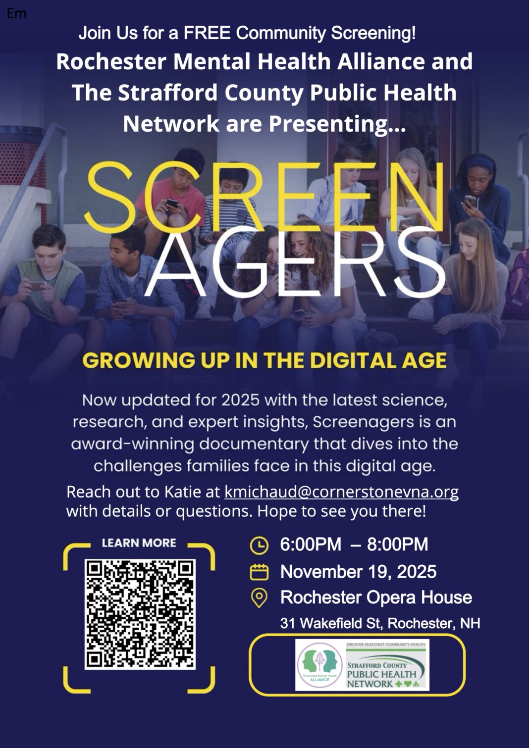 Free Community Film Screening: "Screenagers – Growing Up in the Digital ...